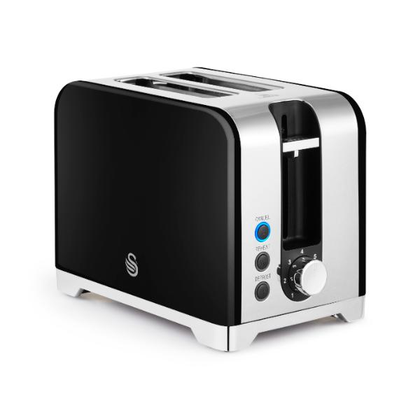 Swan Solace 2 Slice Stainless Steel Toaster Black – Co-Op Superstores