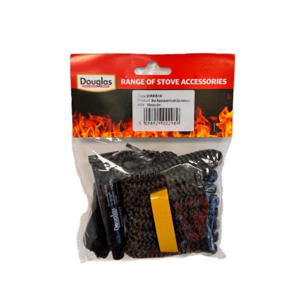 Douglas Black Replacement Rope and Adhesive Kit 10mm x 2m rope with 20 ...