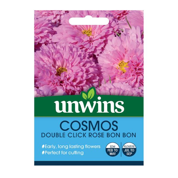 Unwins Seed Packet Cosmos Double Click Rose Bon Bon – Co-Op Superstores