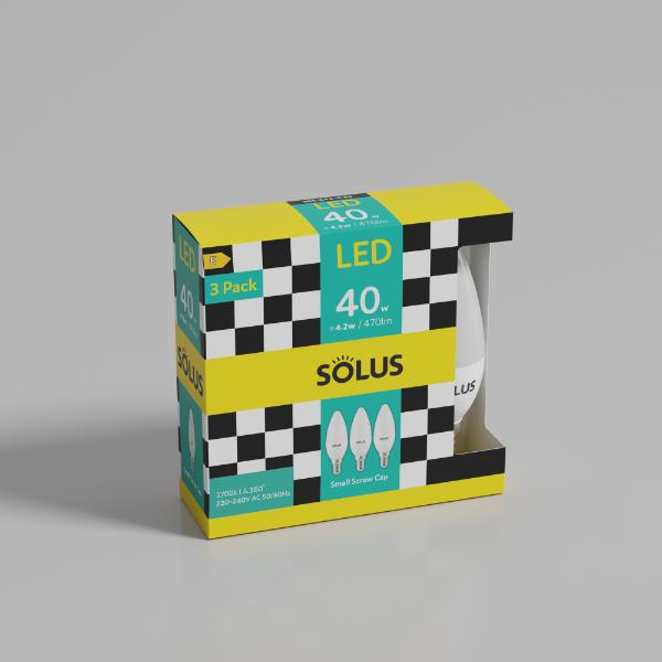 Solus 40W = 4.2W SES Candle SMD Non-Dimmable LED 3 Pack – Co-Op Superstores